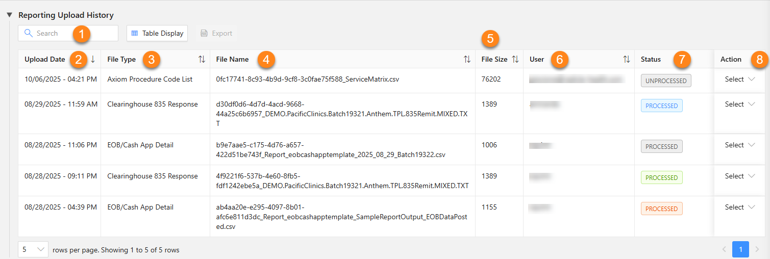RCM - Reporting Upload – Axiom